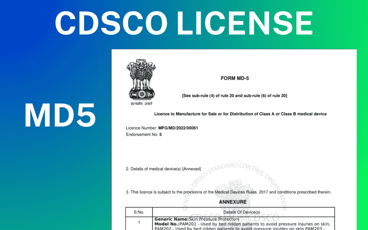 CDSCO MD5 Manufacturing License: Class A & B Medical Devices - Pharmadocx Consultants