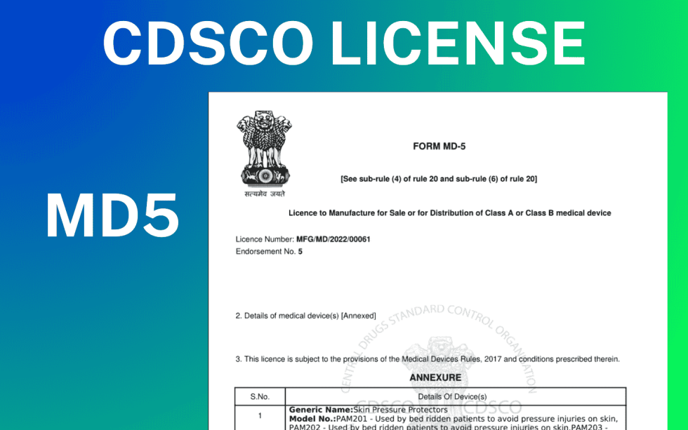 CDSCO MD5 Manufacturing License: Class A & B Medical Devices ...